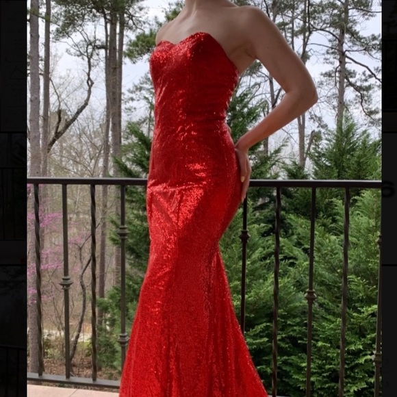 Dresses | Red Sequin Sweetheart Mermaid Prom Dressjessica Rabbit ...
